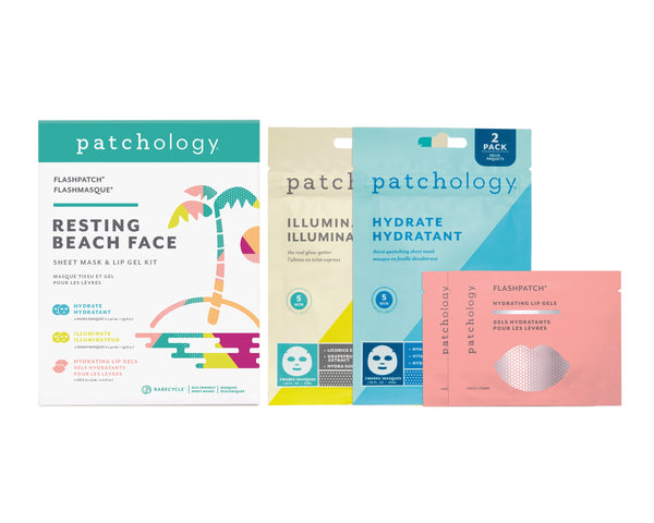 Patchology Resting Beach Face Sheet Mask & Lip Gel Kit - BEing WELL